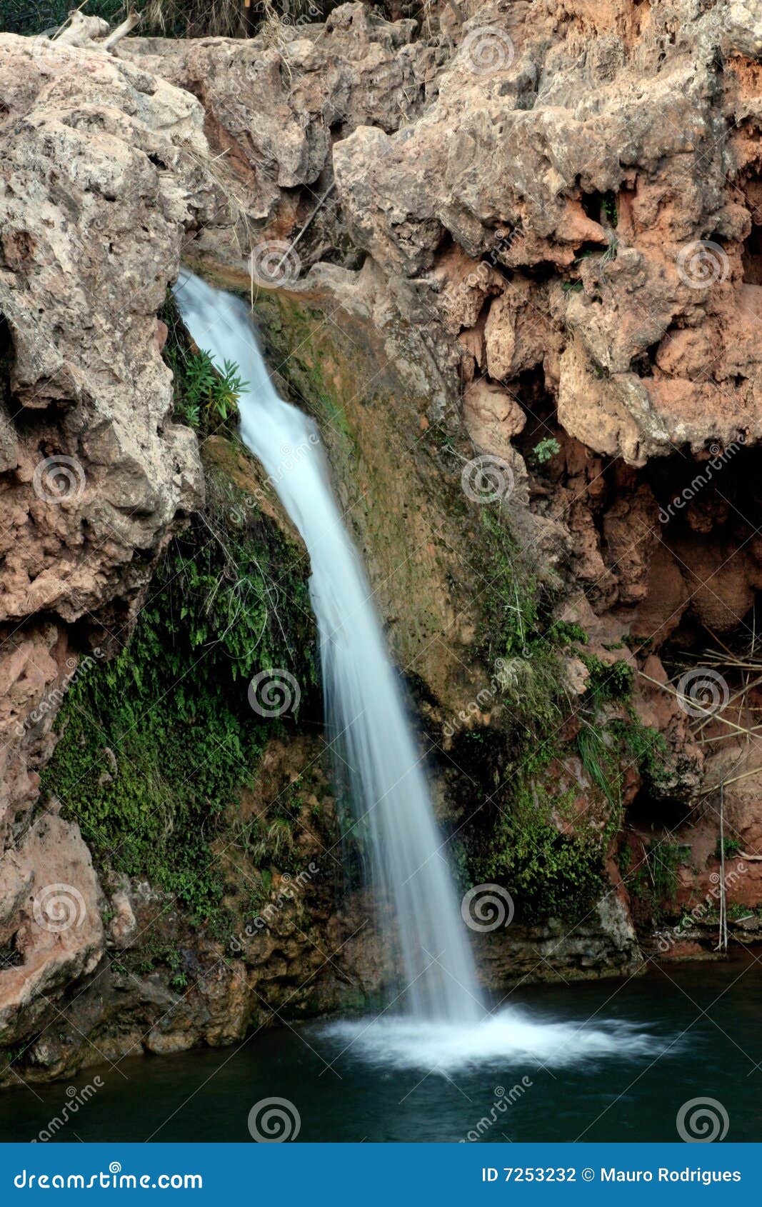 Waterfall lake stock photo. Image of tranquility, hidden - 7253232