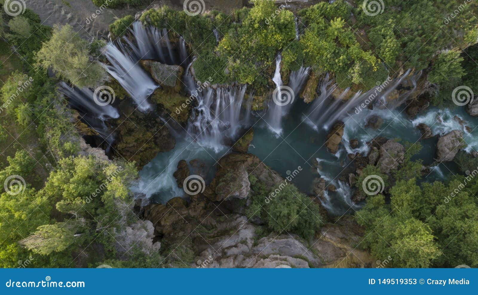 Waterfall Landscape Texture Aerial Shot Stock Image - Image of therapy ...