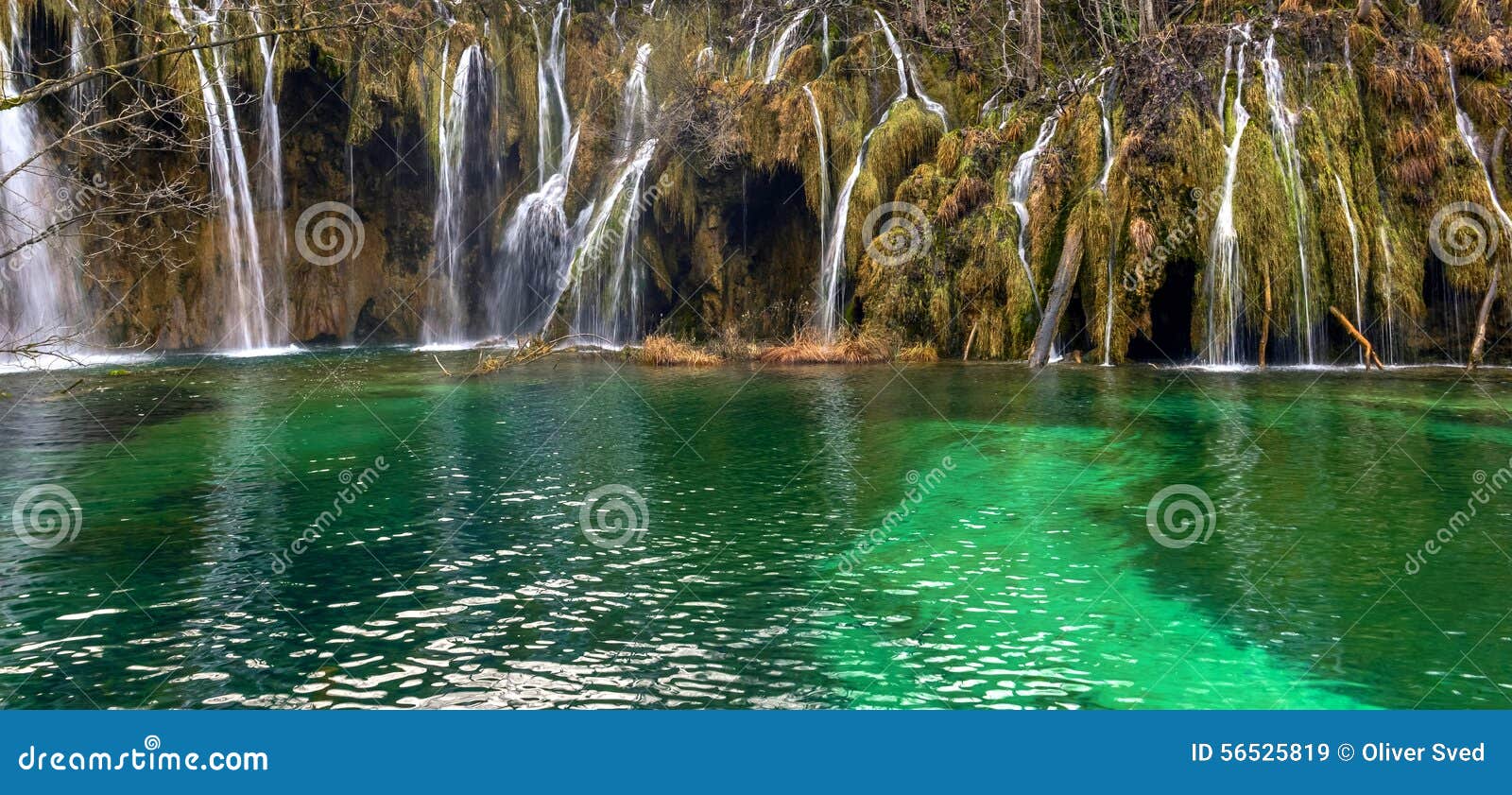 Waterfall with large rocks stock image. Image of ledge - 56525819
