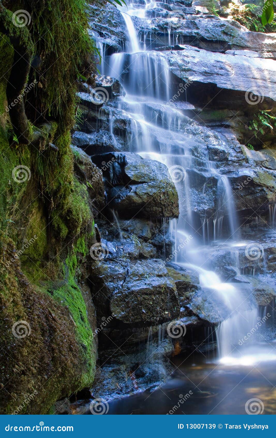 Waterfall left stock image. Image of tropical, wilderness - 13007139