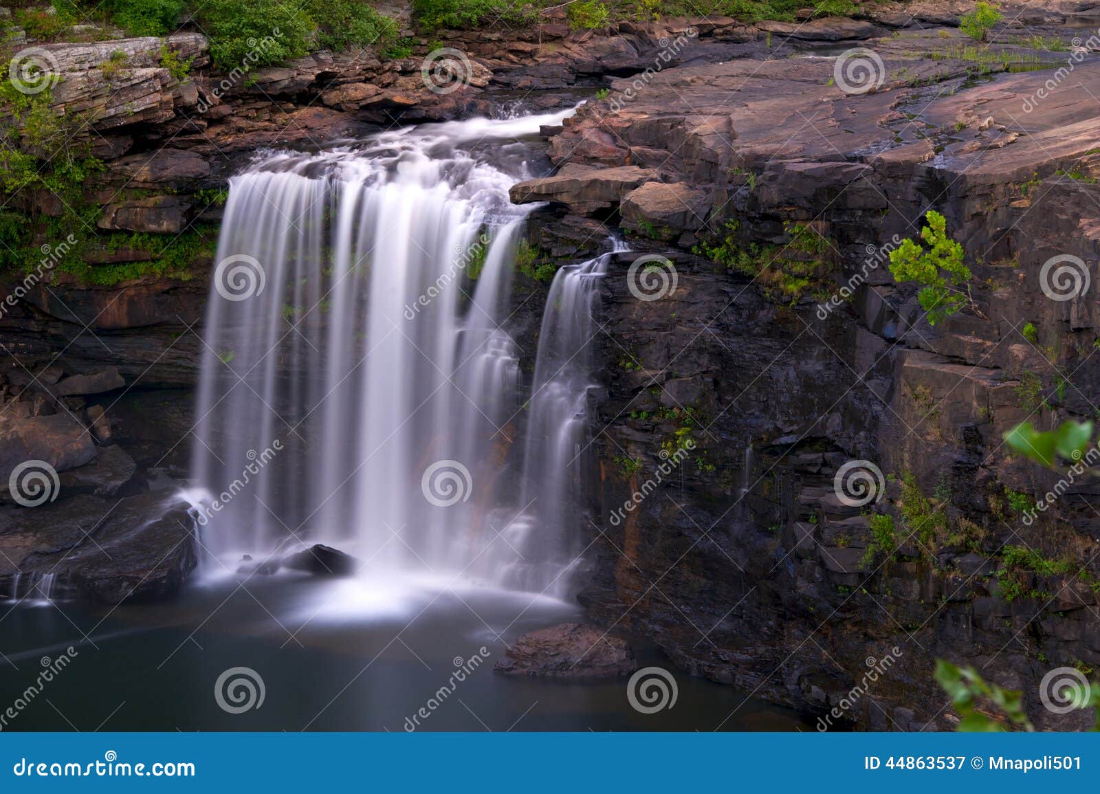 Waterfall stock image. Image of nature, rock, green, creek - 44863537