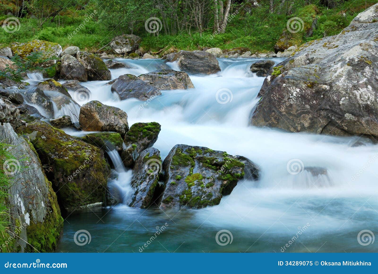 Waterfall at Long Shutter Speed Stock Image - Image of flowing, rock ...