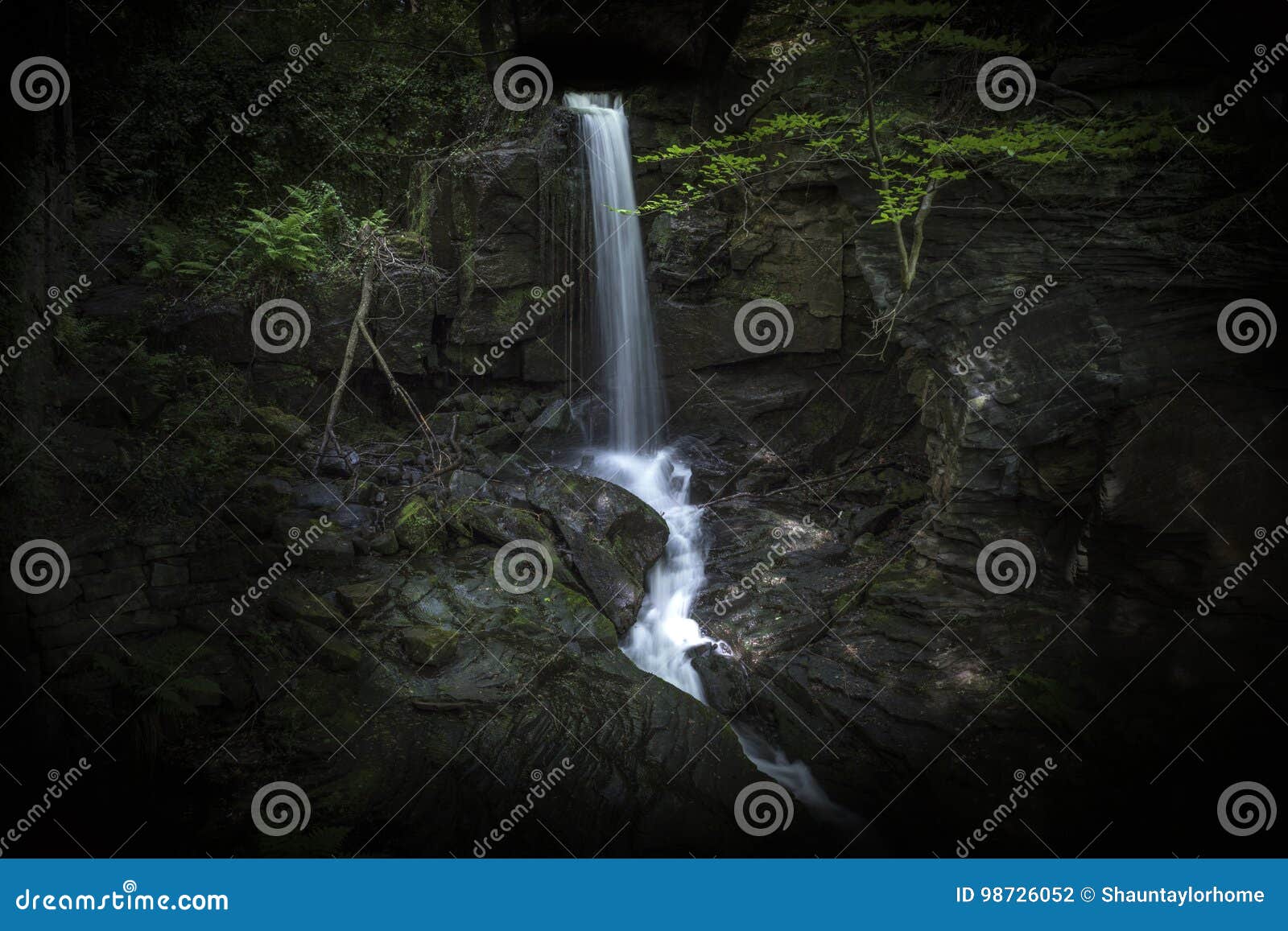 Waterfall in the Lumsdale Valley, Matlock, Derbyshire, Peak Dist Stock ...