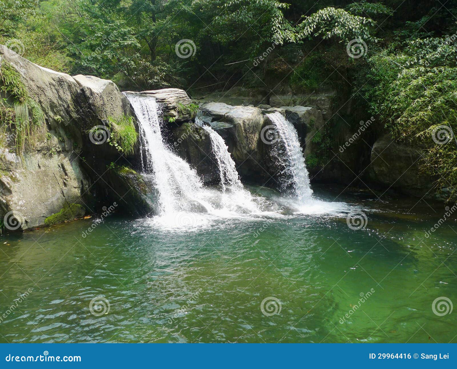 Waterfall in Lushan Mountains Stock Photo - Image of tree, blue: 29964416