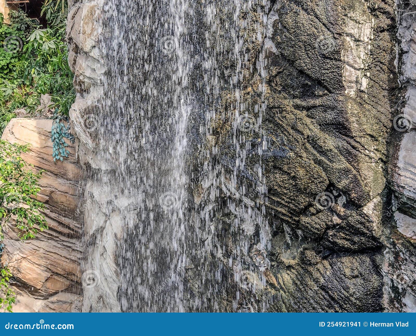 Waterfall Made at the Zoo. Big Waterfall Stock Image - Image of ...