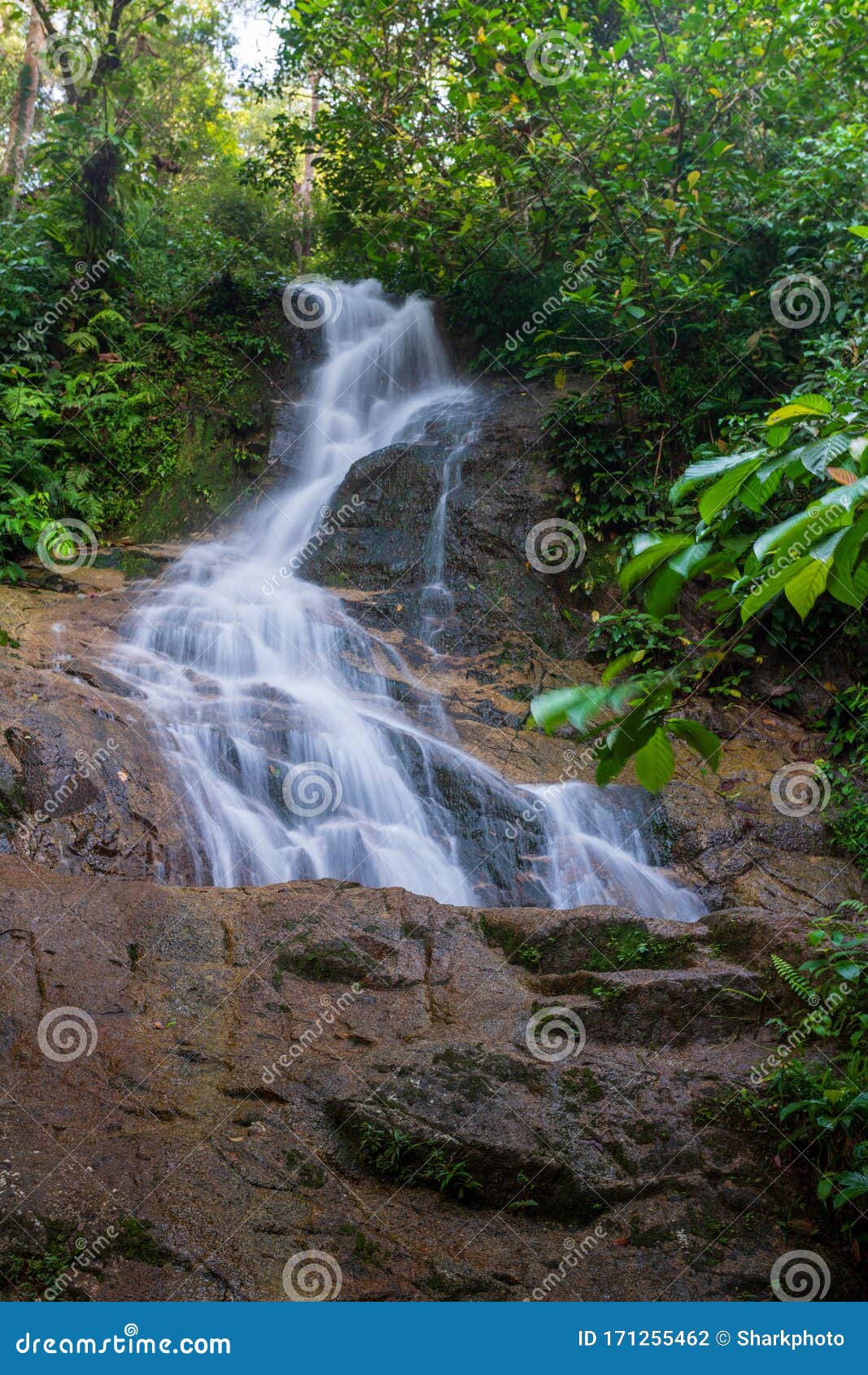 The Kanching Waterfall of Malaysia Stock Photo - Image of stair, jungle ...