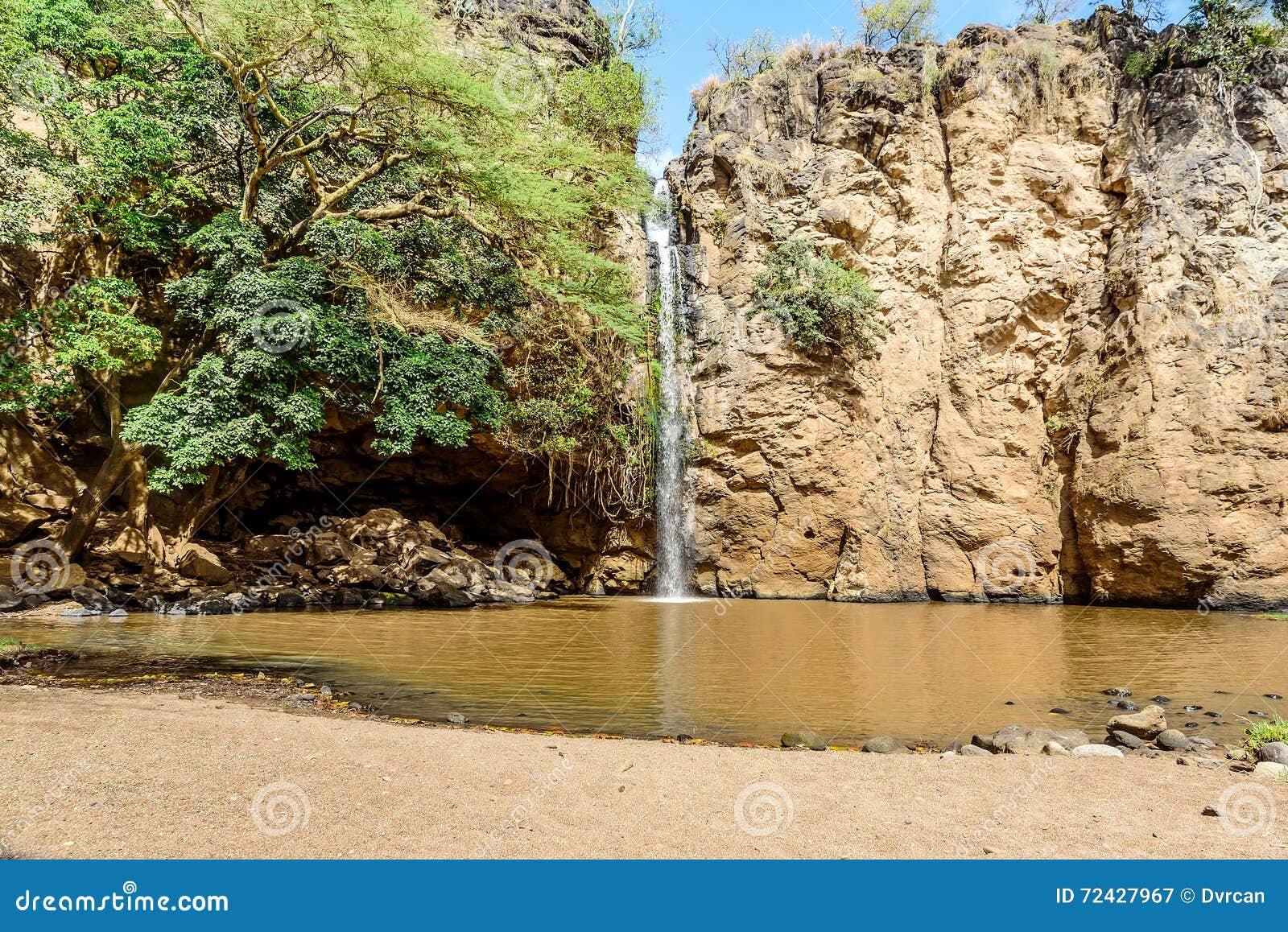 Waterfall in Masai Mara in Kenya, Africa Stock Image - Image of safari ...