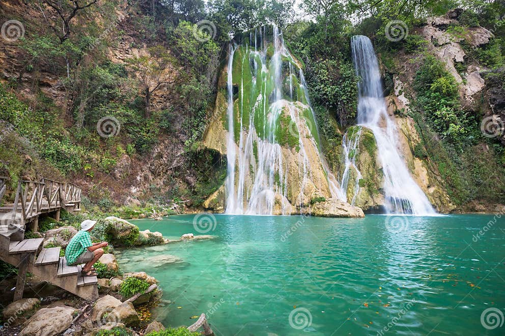 Waterfall in Mexico stock image. Image of mountain, cascade - 283417453