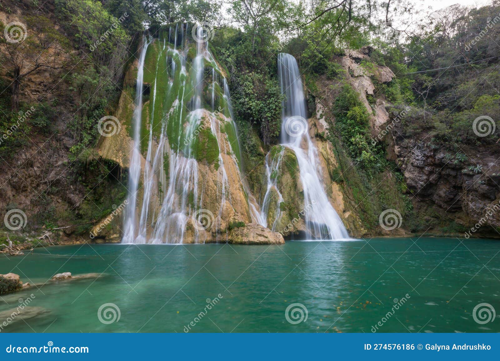 Waterfall in Mexico stock photo. Image of cascade, landscape - 274576186