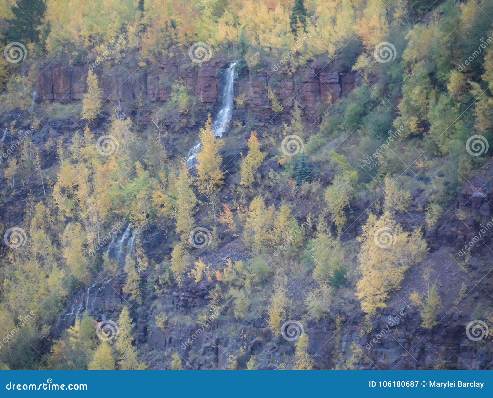 Waterfall in a Mining Pit Minnesota Stock Image - Image of pile ...