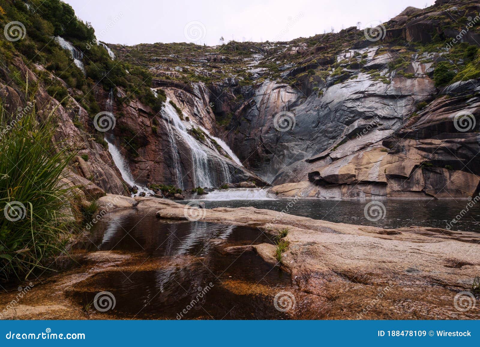 Waterfall of the Mirador De Ezaro in Spain Stock Image - Image of ...