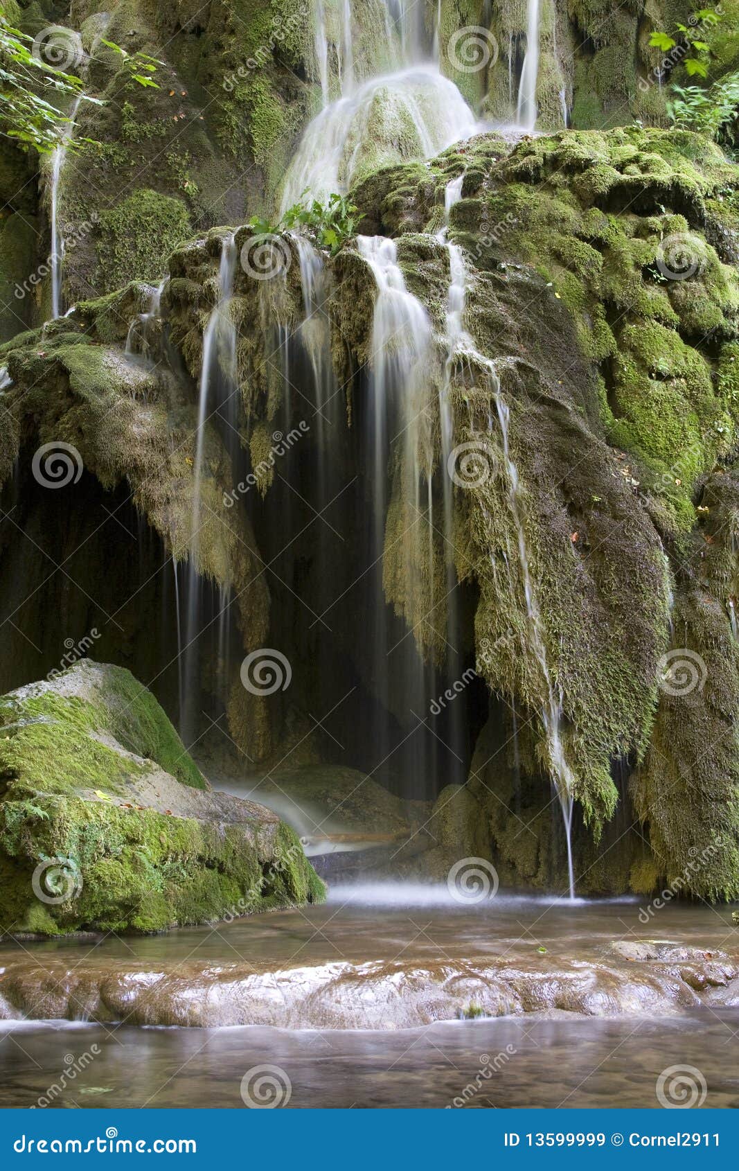 Waterfall with Mosses and Tears Stock Image - Image of beautiful ...