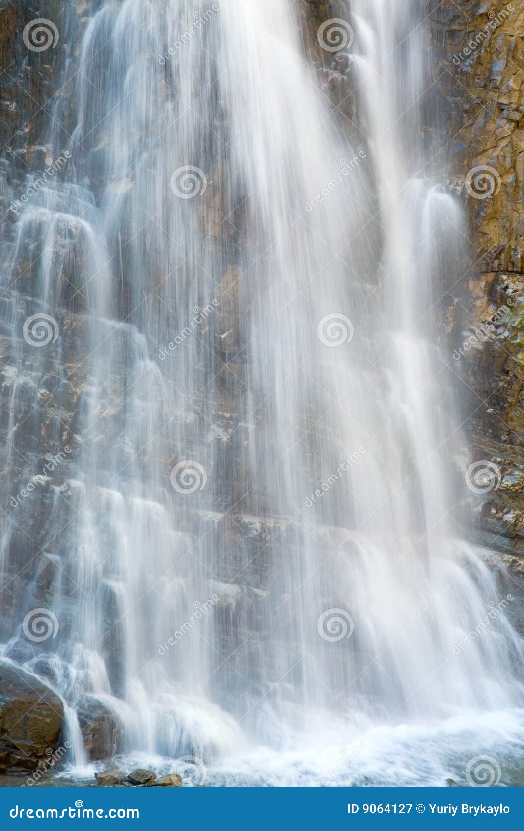 Waterfall on Mountain Forest Stock Image - Image of highlands, falls ...