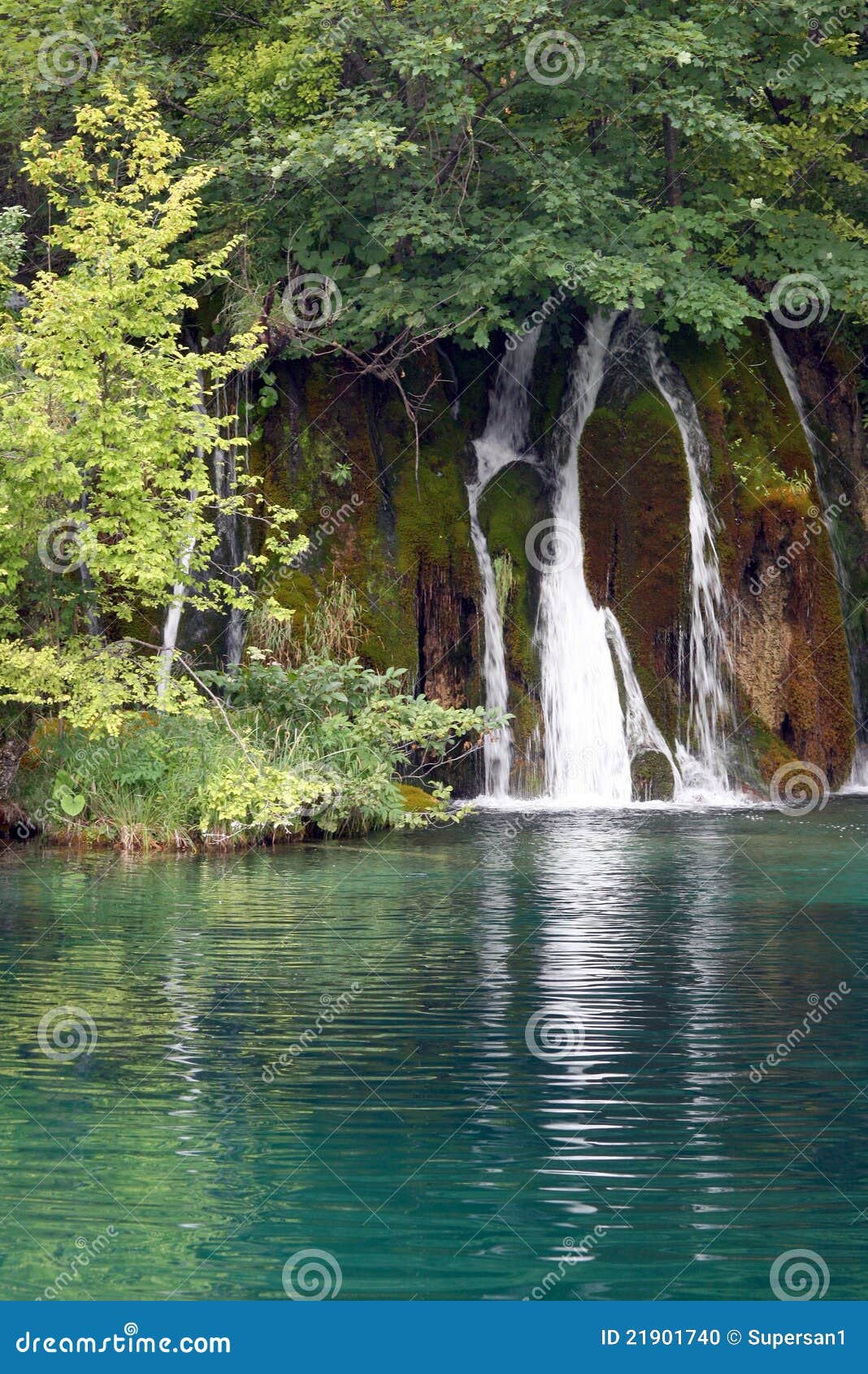 Waterfall and a Mountain Lake Stock Photo - Image of landscape, nature ...