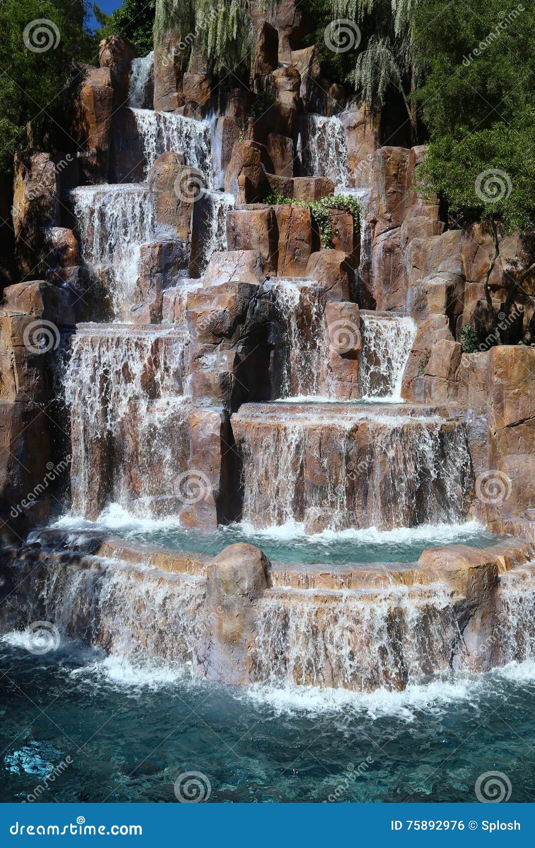 Waterfall Mountain, Las Vegas Stock Photo - Image of billboard ...