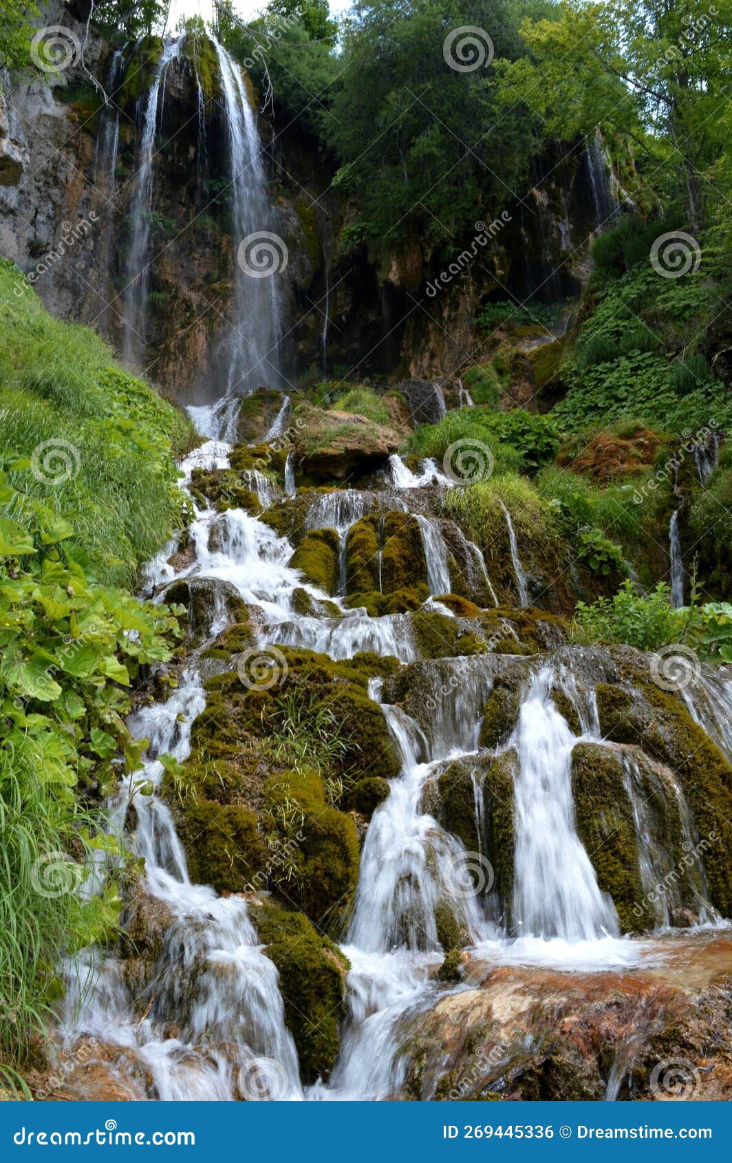 Waterfall on a Mountain River Stock Photo - Image of river, stream ...