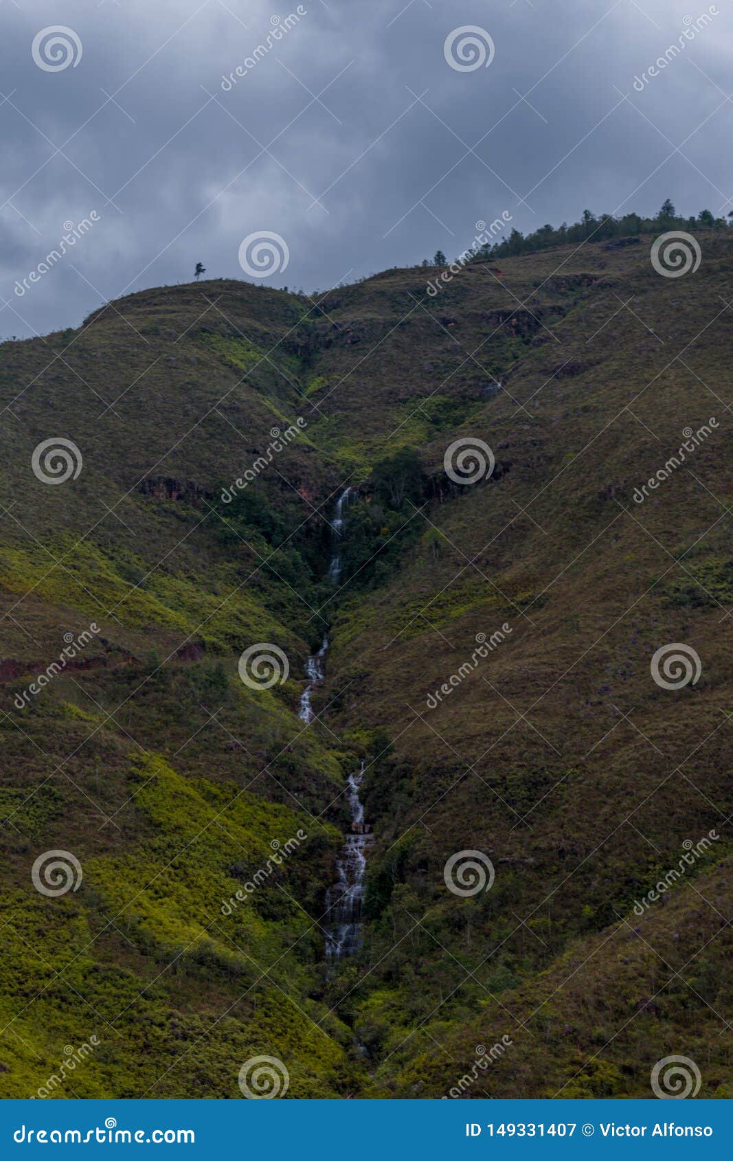 Waterfall in the Mountains of Colombia Stock Image - Image of landscape ...