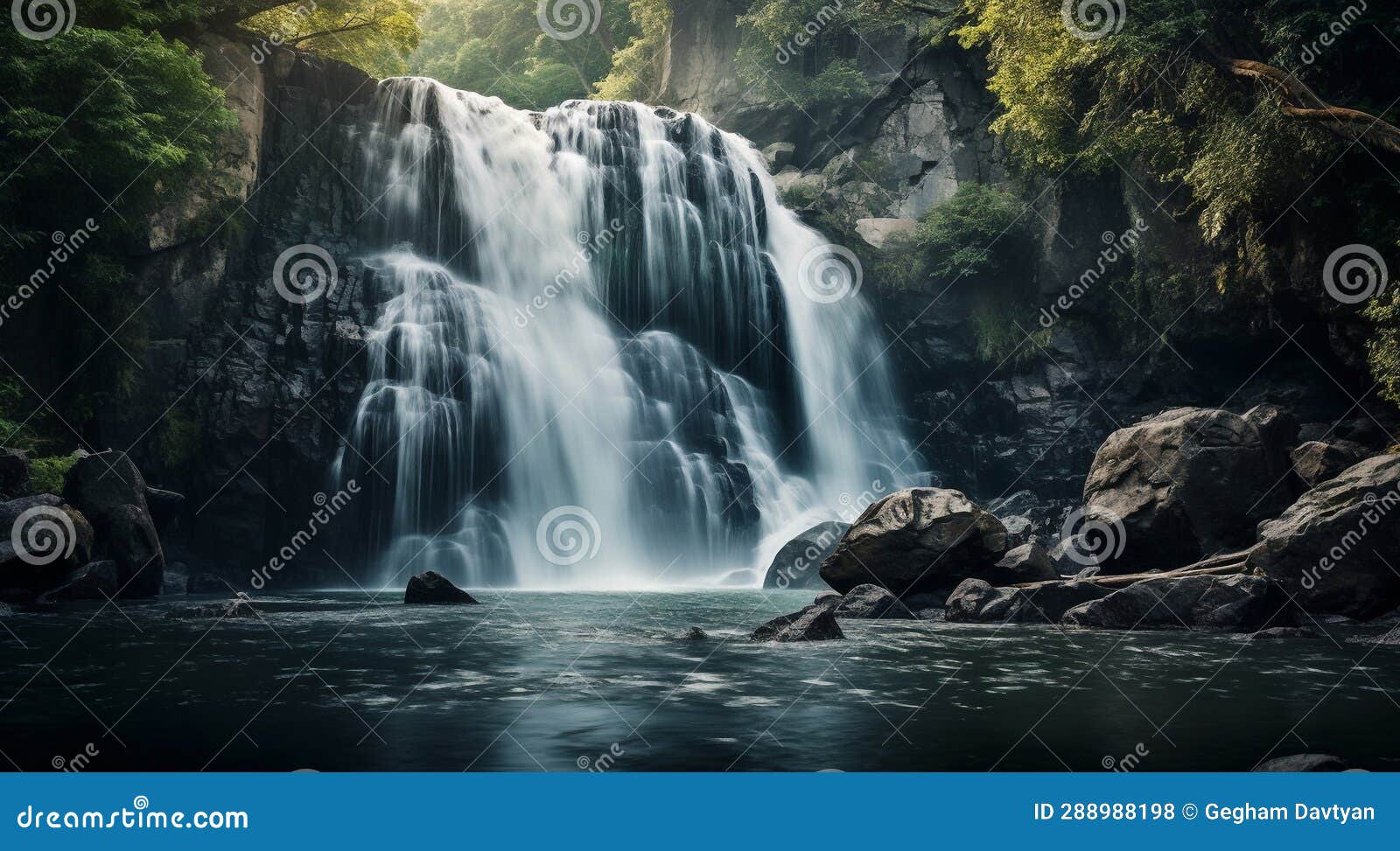 Waterfall in the Mountains, Waterfall in the Forest, Waterfall Scene ...