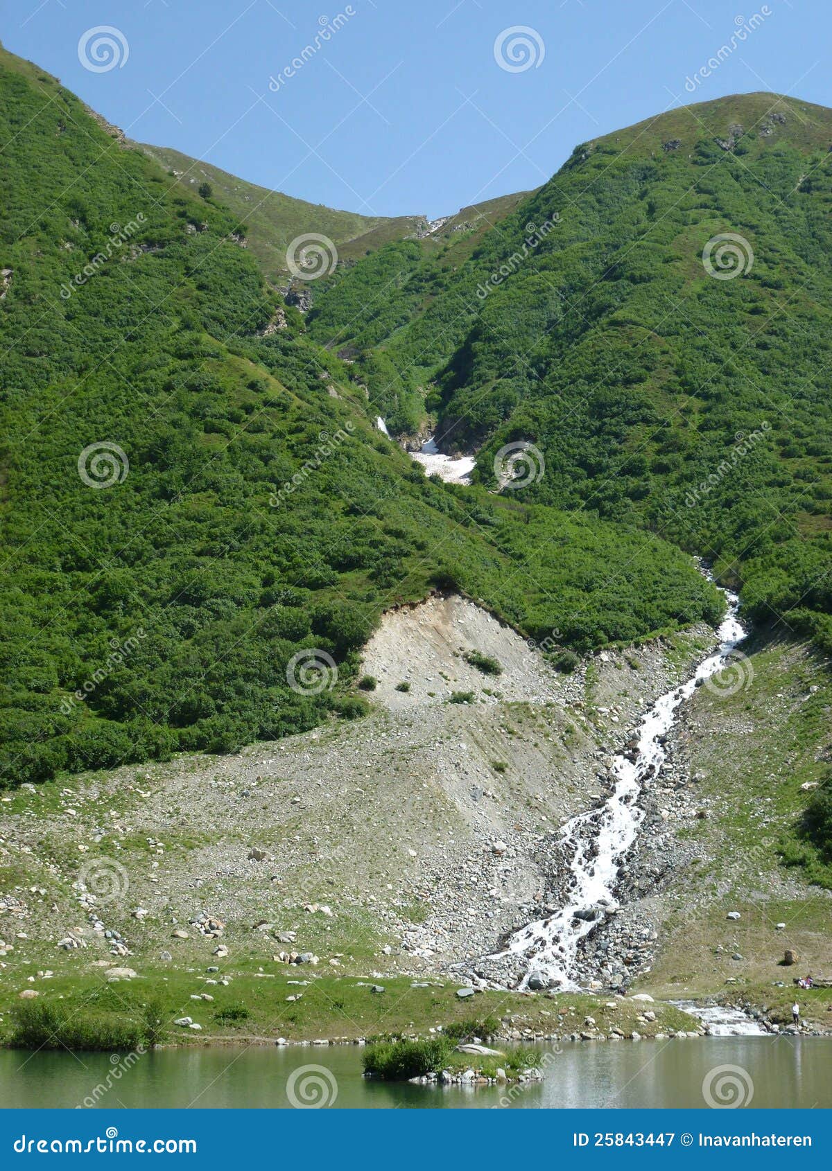 Waterfall in the Mountains of the Silvretta Pass Stock Image - Image of ...