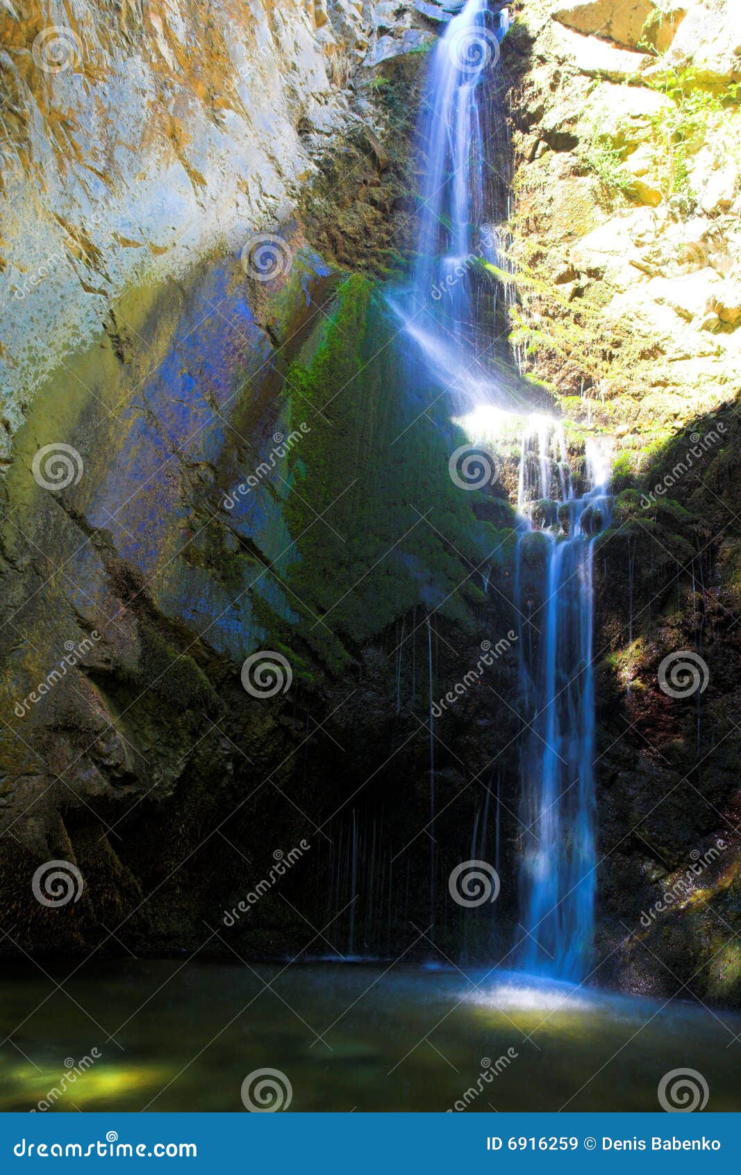 Waterfall in Mountains of Troodos, Cyprus Stock Image - Image of drop ...