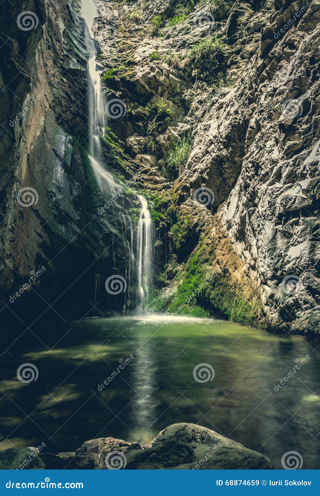 Waterfall in Mountains of Troodos, Cyprus Stock Image - Image of green ...