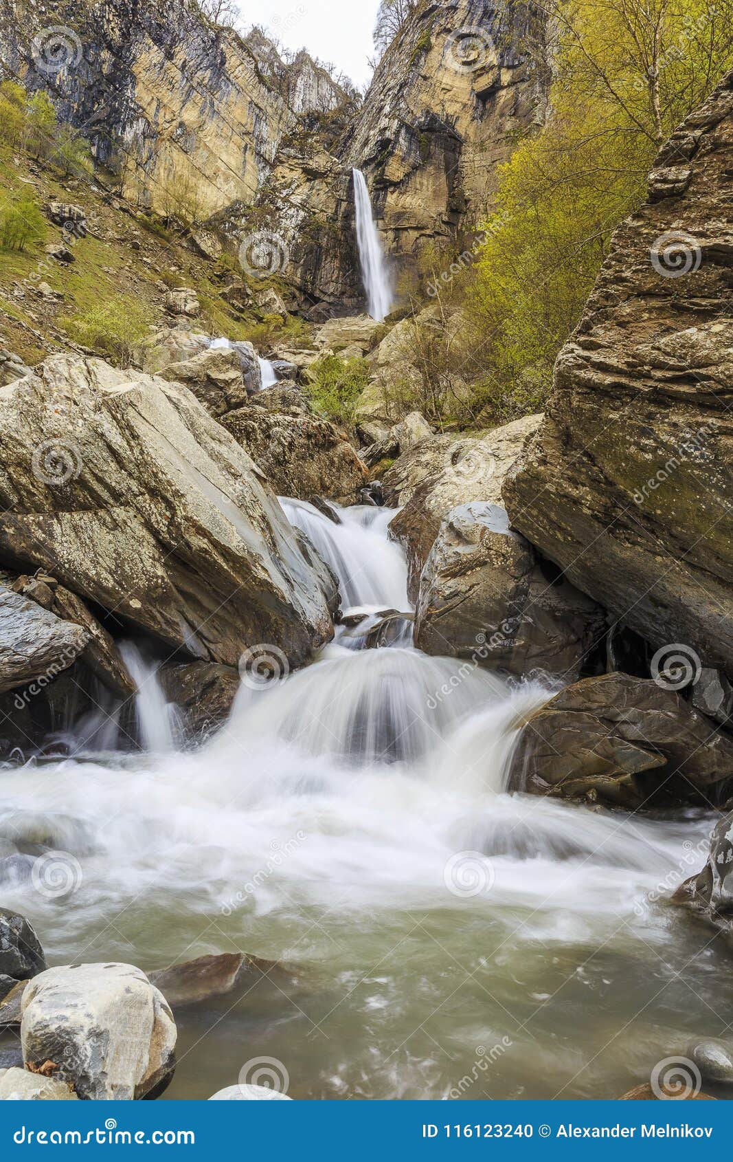 Waterfall Muchug.the Highest Waterfall in Azerbaijan Stock Photo ...