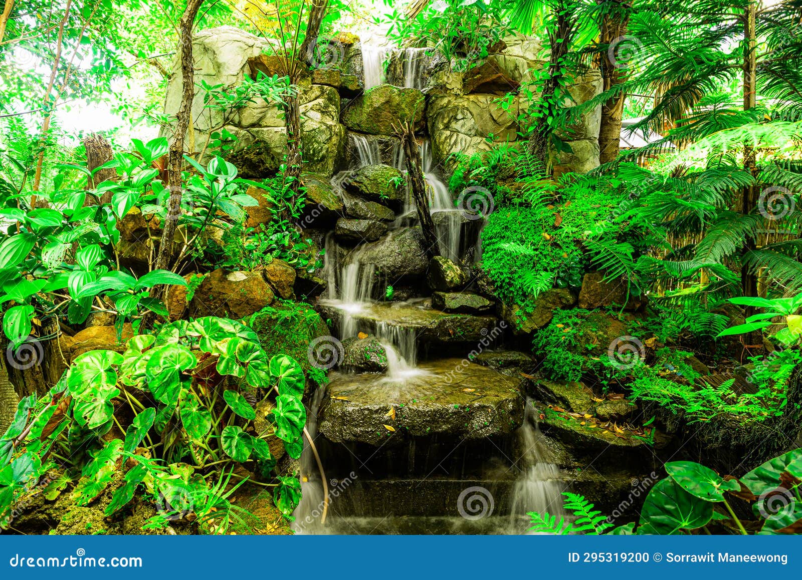 Waterfall in My Front Garden Stock Photo - Image of nature, garden ...