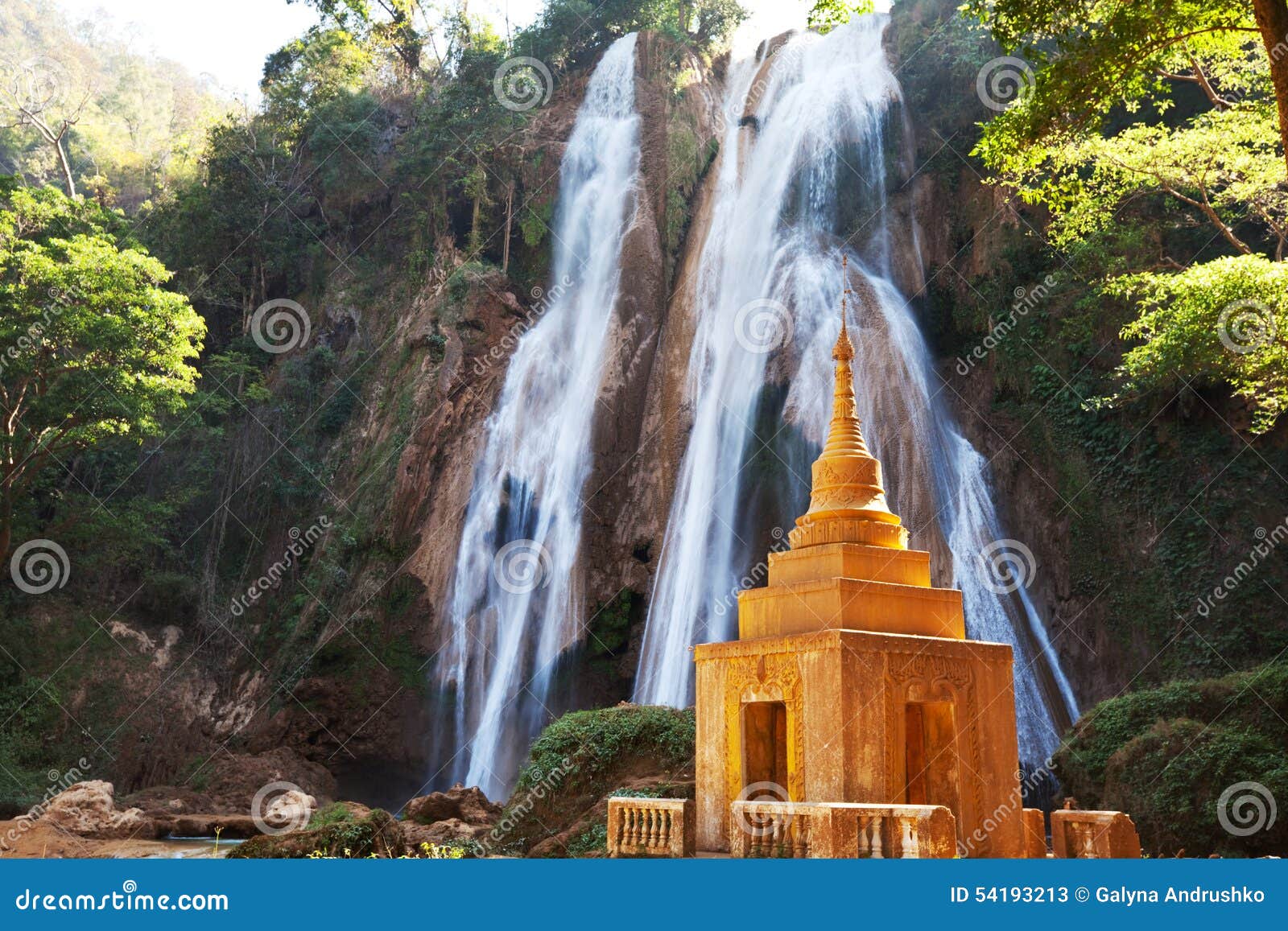 Waterfall in Myanmar stock image. Image of fall, early - 54193213