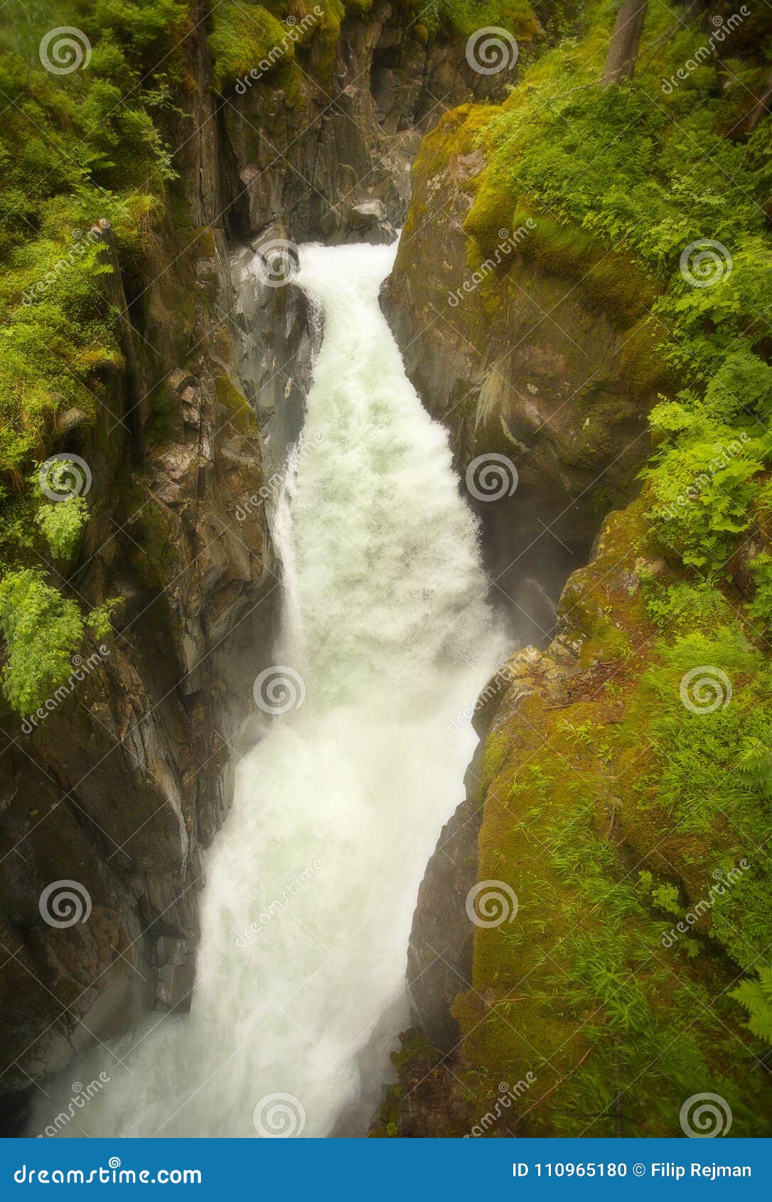 Waterfall in the Narrow Gorge Stock Photo - Image of upland, tourism ...
