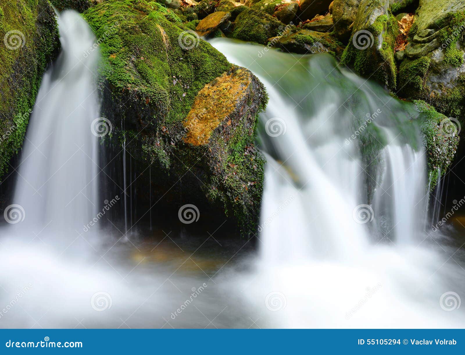 Waterfall in the National Park Sumava Stock Photo - Image of beautiful ...