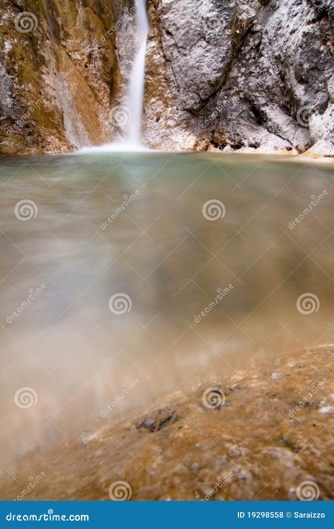 Waterfall into Natural Pool Stock Photo - Image of calm, splash: 19298558