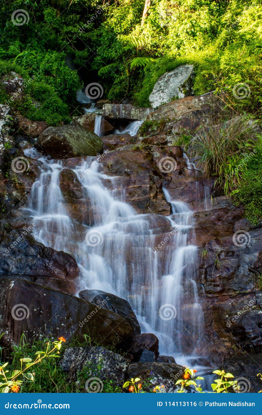 Waterfall stock photo. Image of waterfall, slow, natural - 114113116