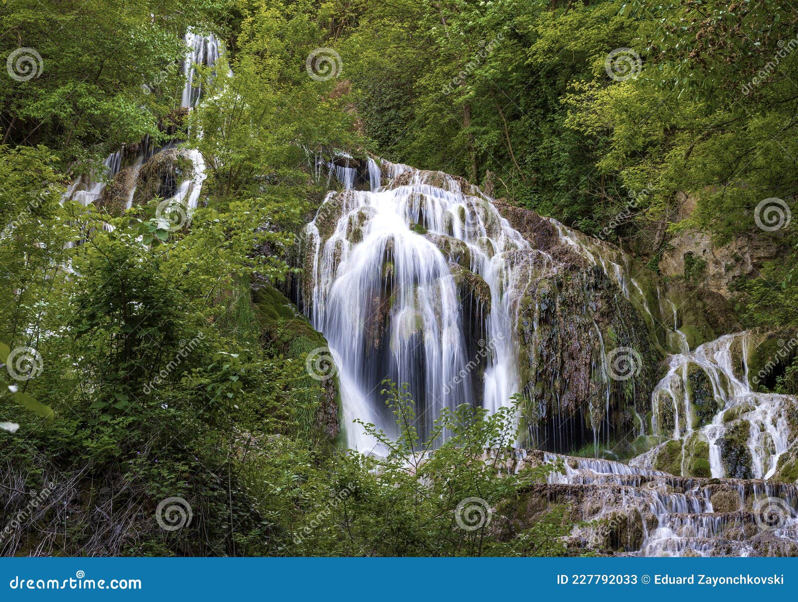 Waterfall in Nature. Mountain Cascade River Waterfall Stock Image ...