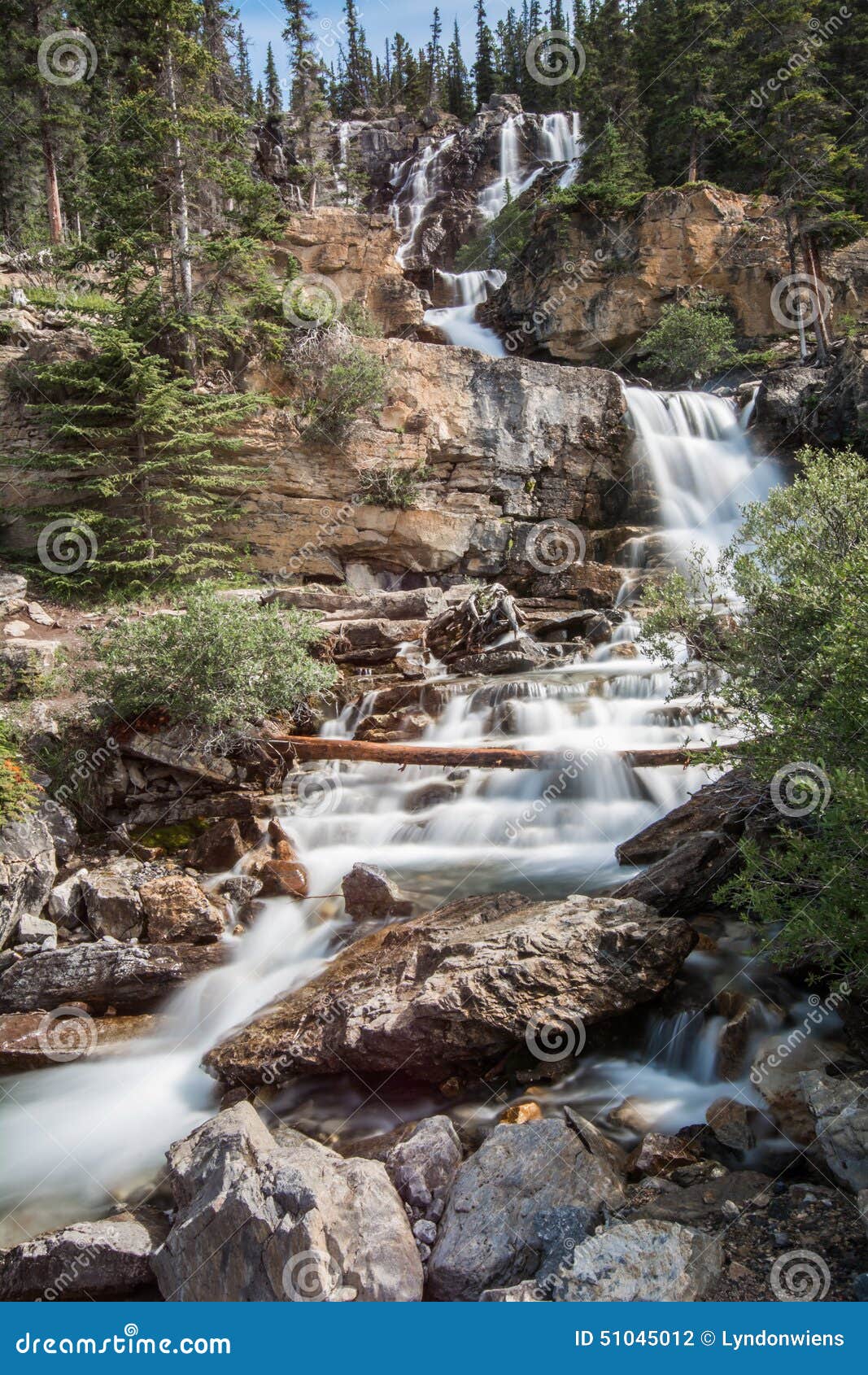 Waterfall Near the Columbia Ice Fields Stock Photo - Image of waterfall ...