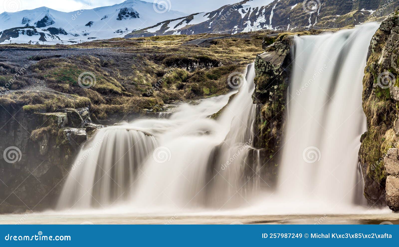 The Waterfall Near the Mountain Kirkjufell. Stock Image - Image of ...