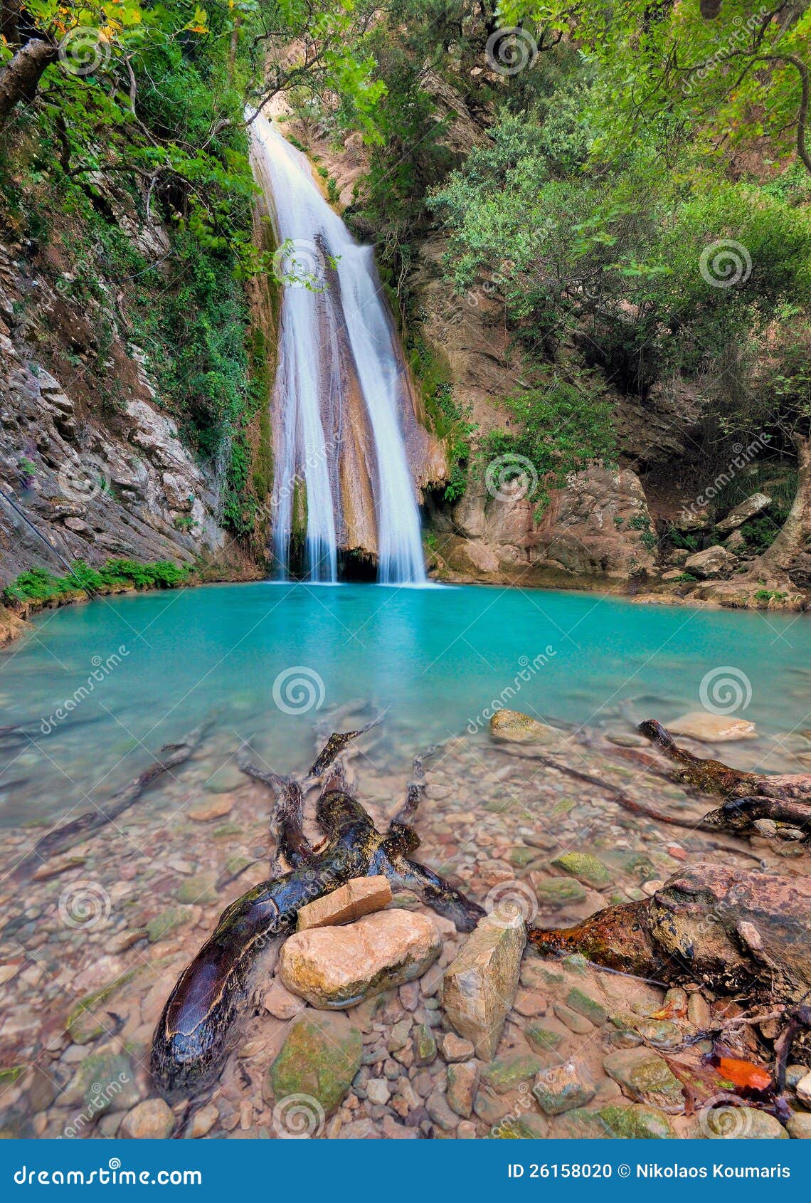 Waterfall in Neda River Messinia, Greece Stock Photo - Image of ...