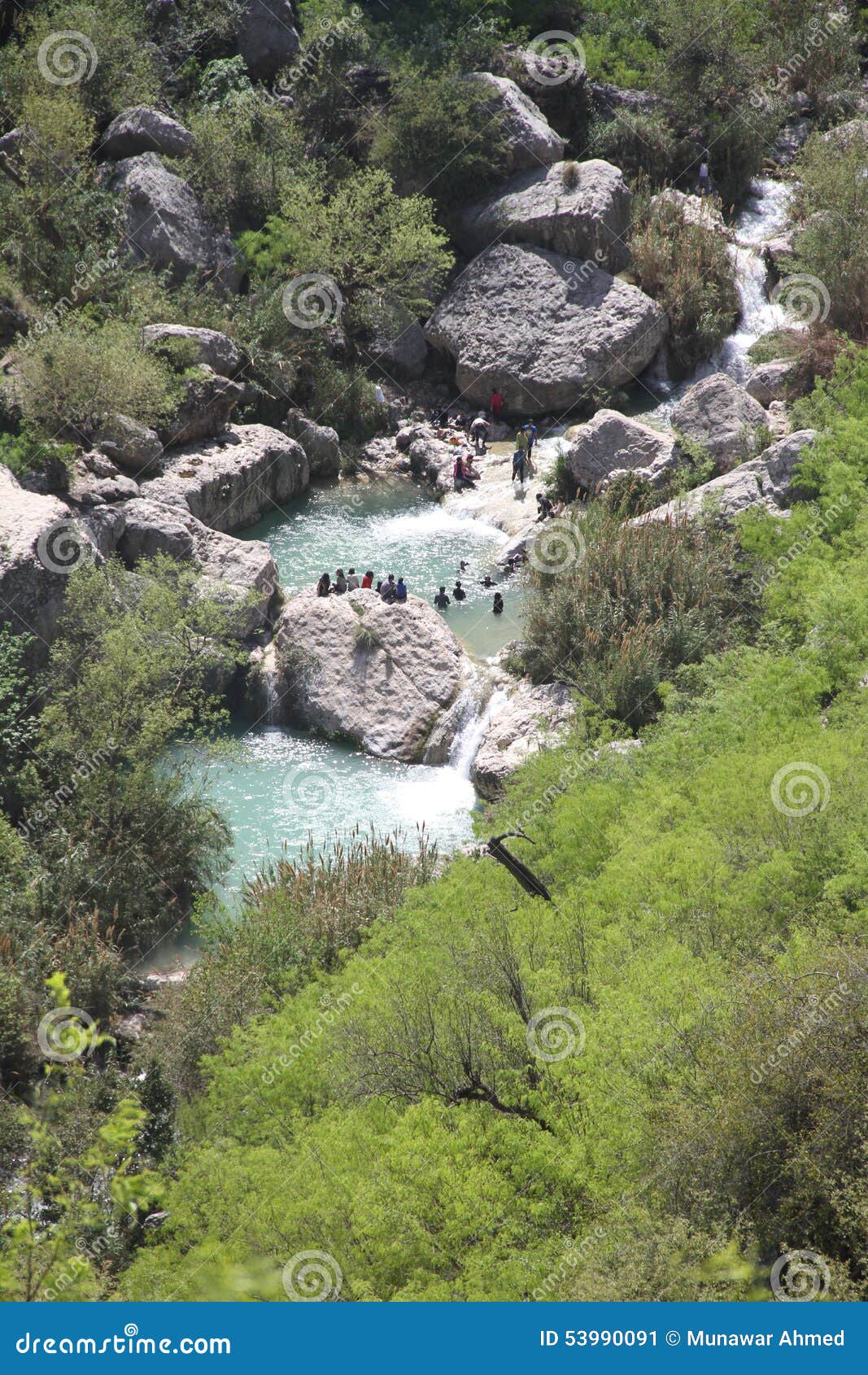 Waterfall Neelawahn Stream and Pools Stock Image - Image of chanab ...