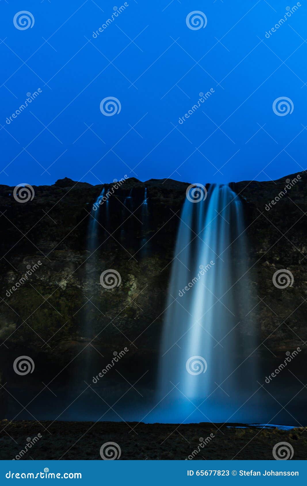 Waterfall at night stock image. Image of outdoor, cliff - 65677823