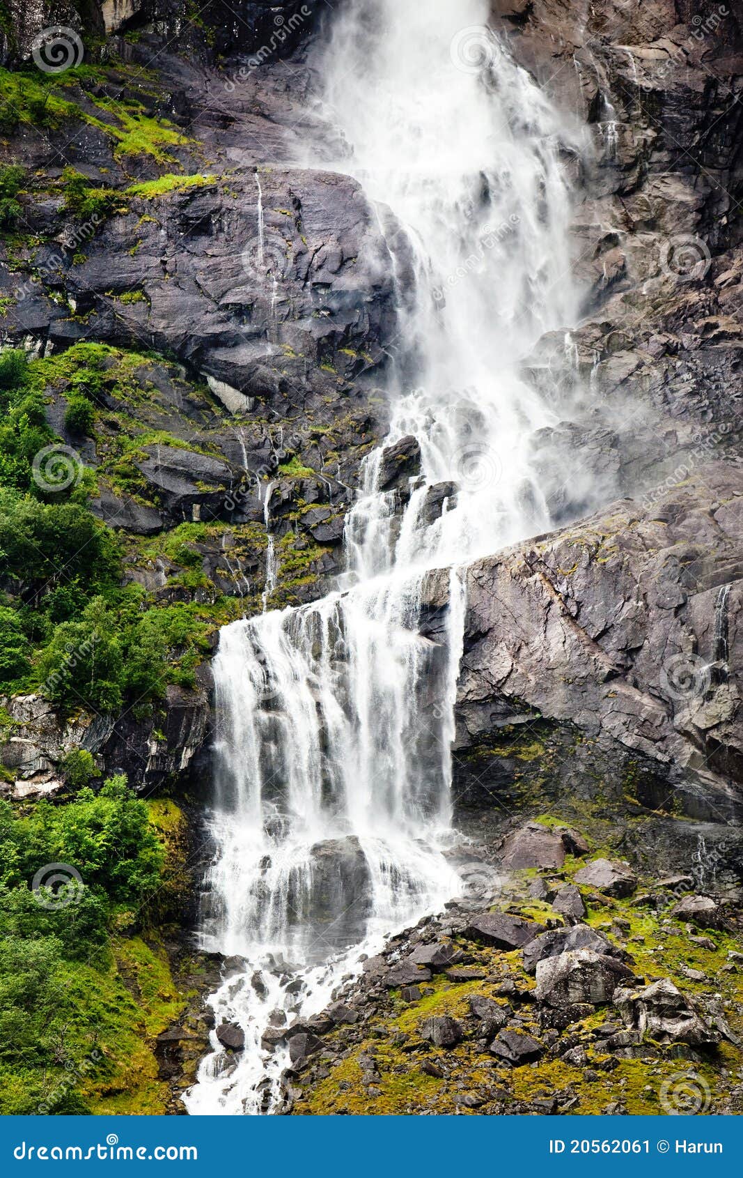 Waterfall of Norway stock image. Image of layers, mountains - 20562061