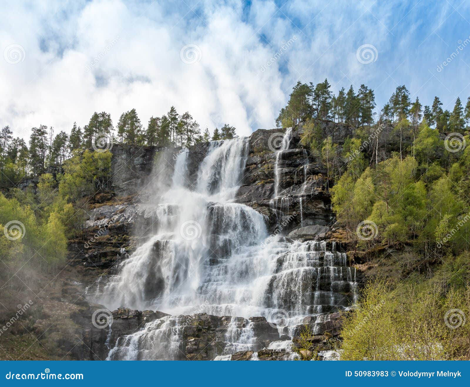 Waterfall in Norway stock image. Image of hiking, nordic - 50983983