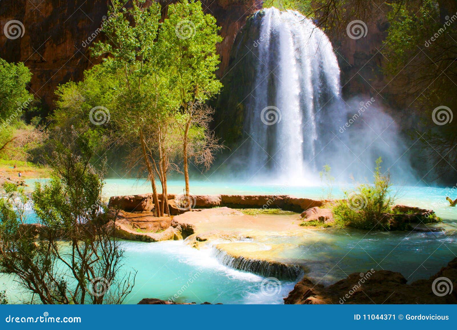 Waterfall into Oasis stock image. Image of water, waterfall - 11044371