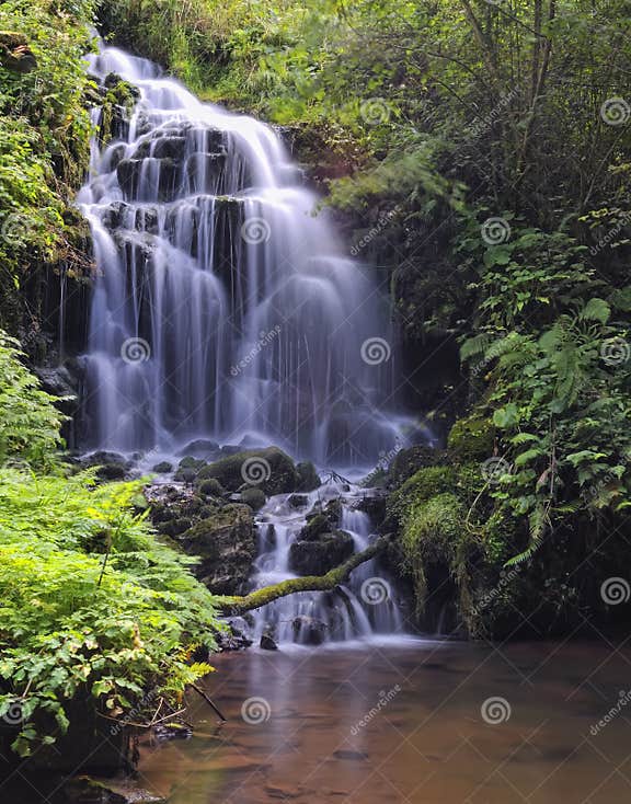 Waterfall in Obaya. stock image. Image of forests, river - 17568879