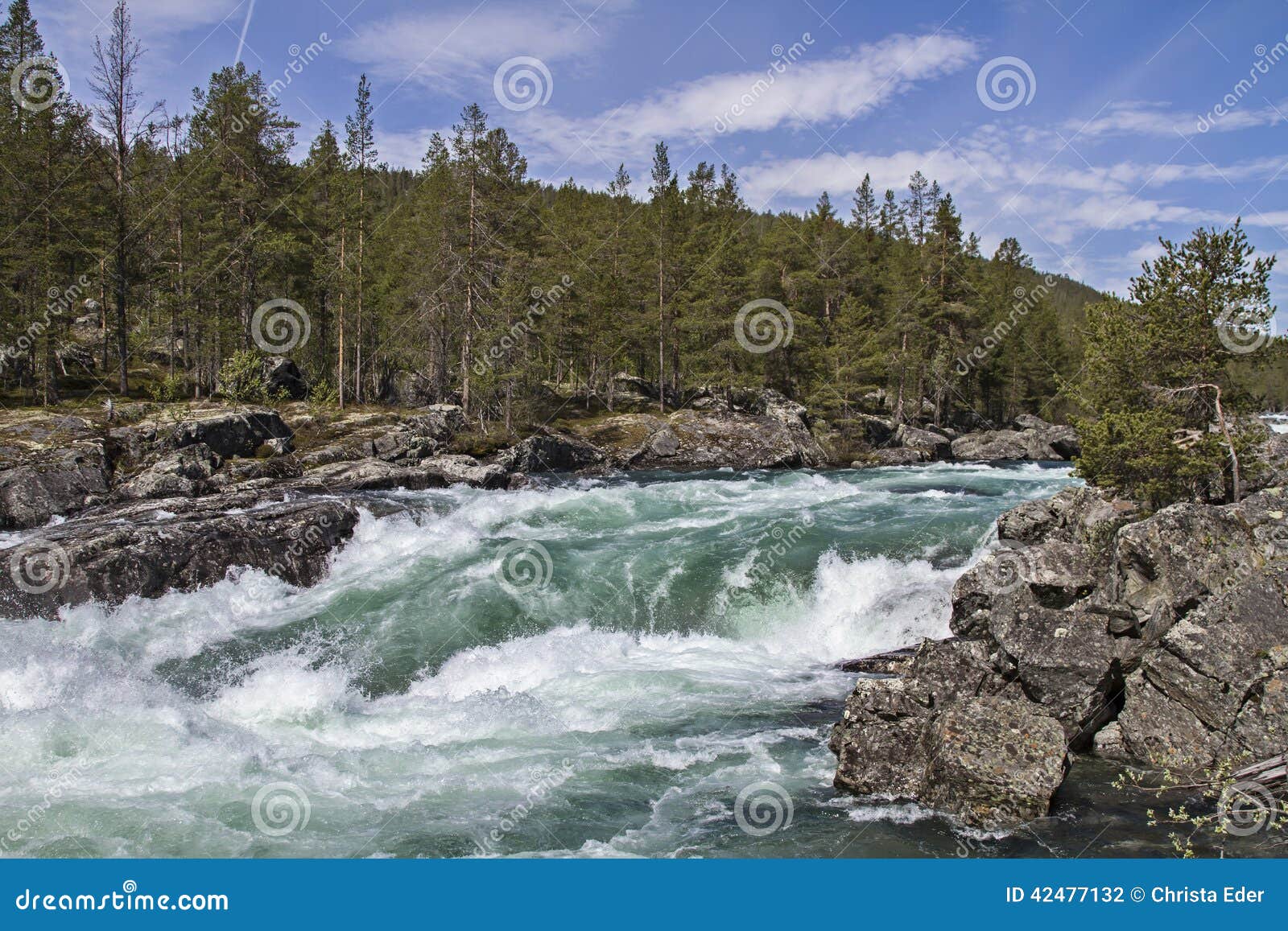 Waterfall In Ottadalen Royalty-Free Stock Image | CartoonDealer.com ...