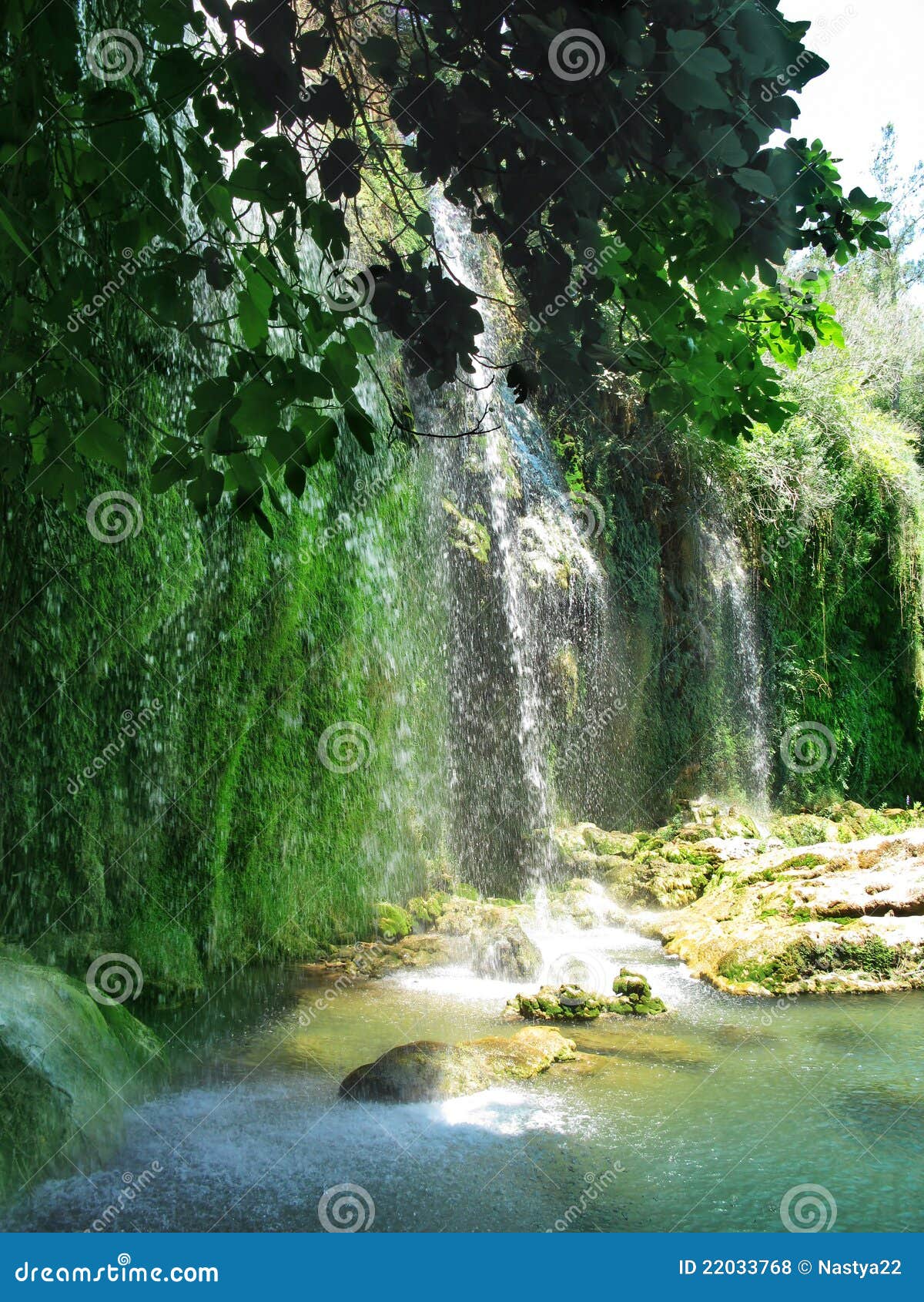 Waterfall Out of Grotto Kursunlu Stock Photo - Image of water, forest ...
