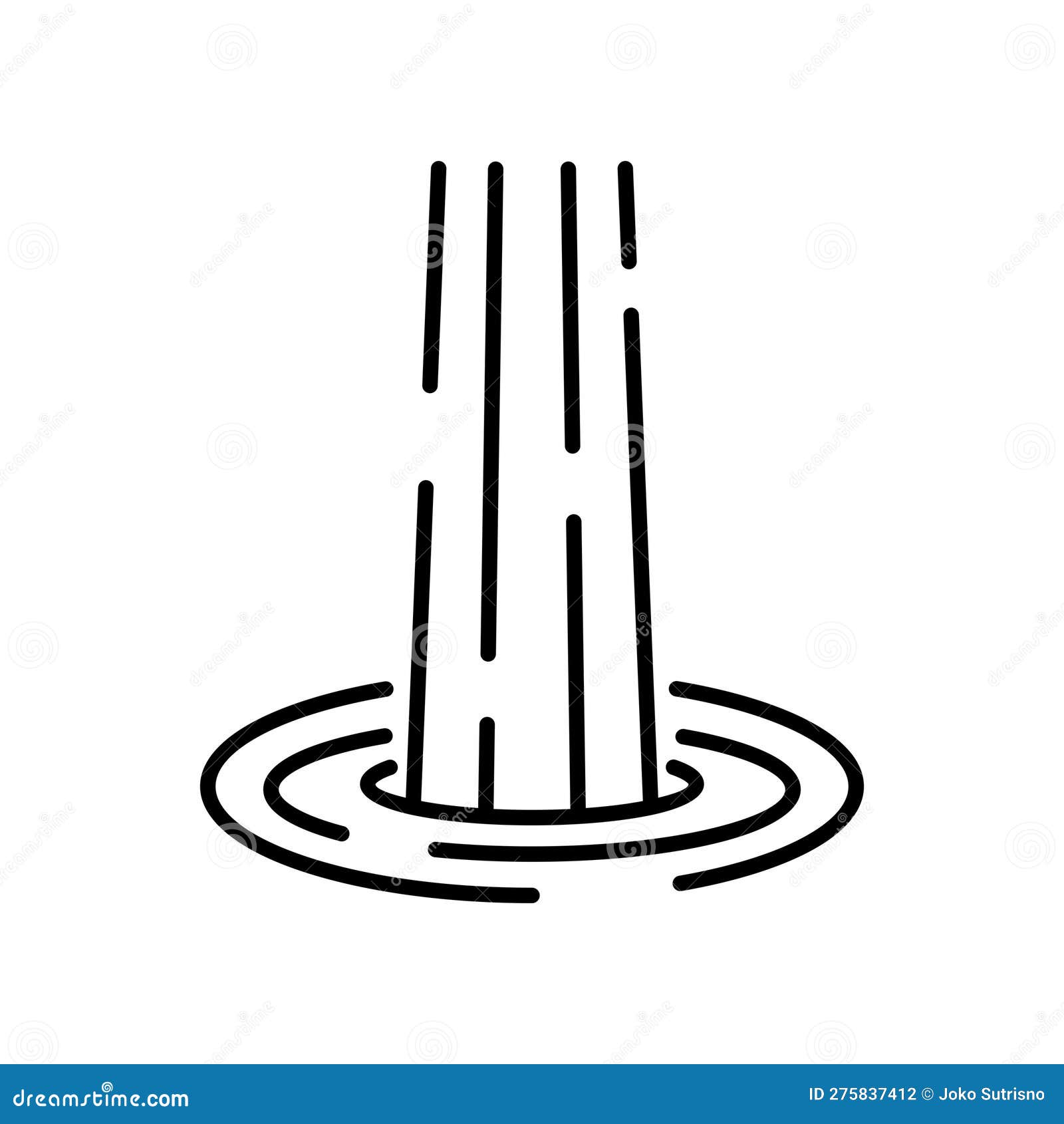 The Waterfall Outline Cartoon Vector | CartoonDealer.com #78500143