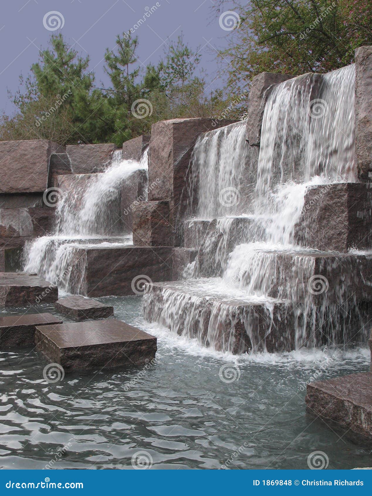 Waterfall Over Granite Blocks Editorial Stock Photo - Image of falls ...