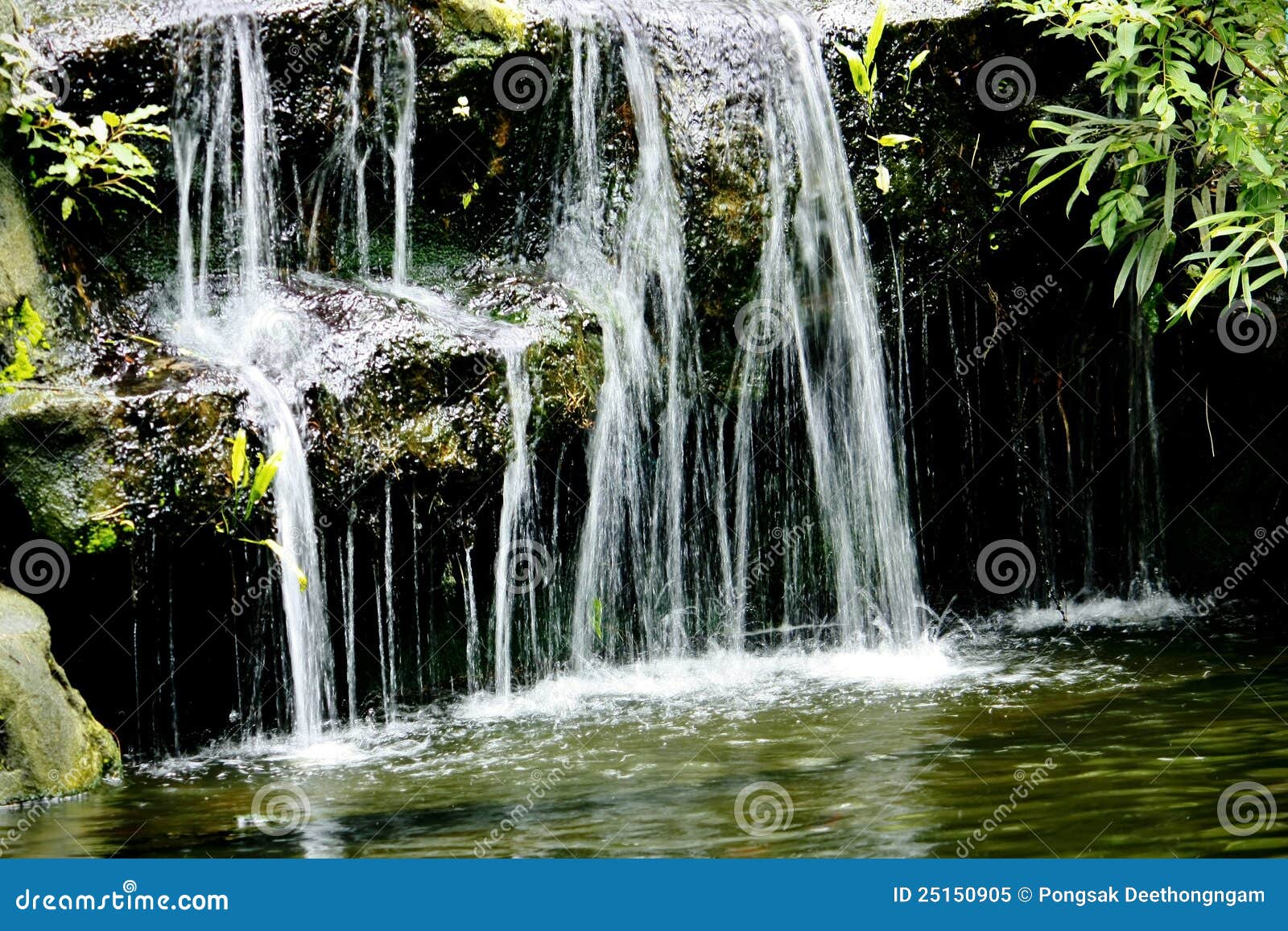 Waterfall Over Natural Rocks, Stock Image - Image of vertical, natural ...