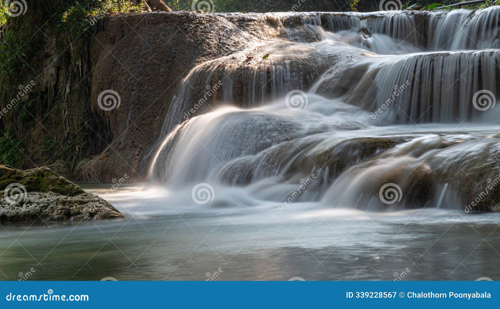 Waterfall Over the Rocks is Beautiful Line Stock Image - Image of stone ...