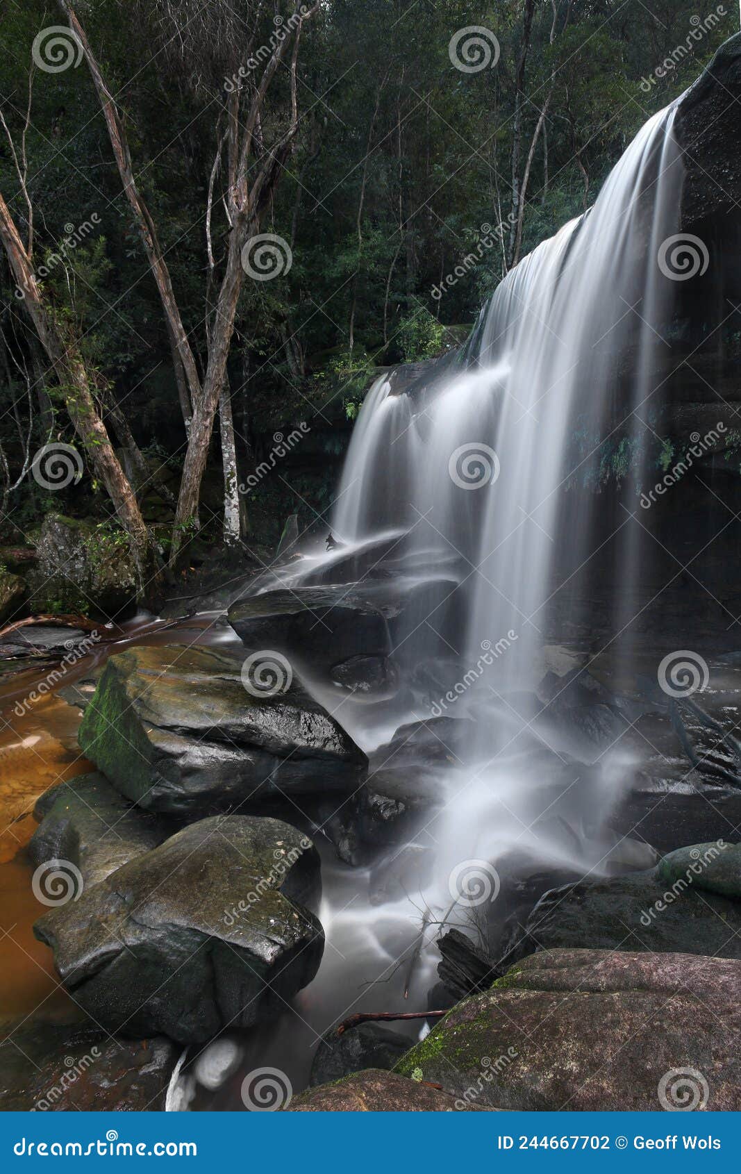 A Waterfall Over Rocks at Somersby Falls on Nsw Central Coast in ...