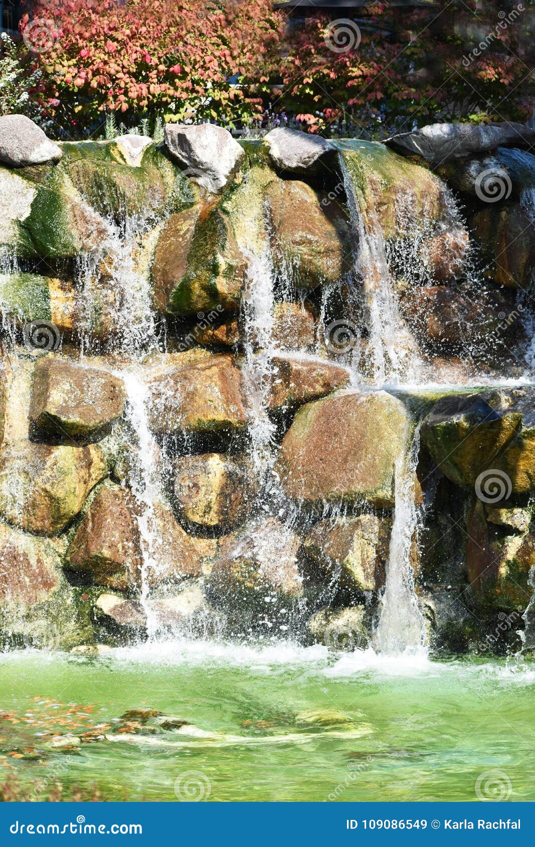 Waterfall over rocks stock image. Image of waterfall - 109086549